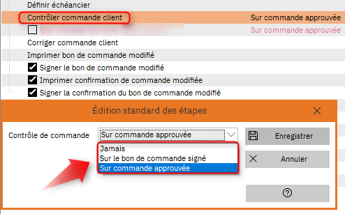 Comment activer la fonction de Contrôle des commandes client – Winner Bizz