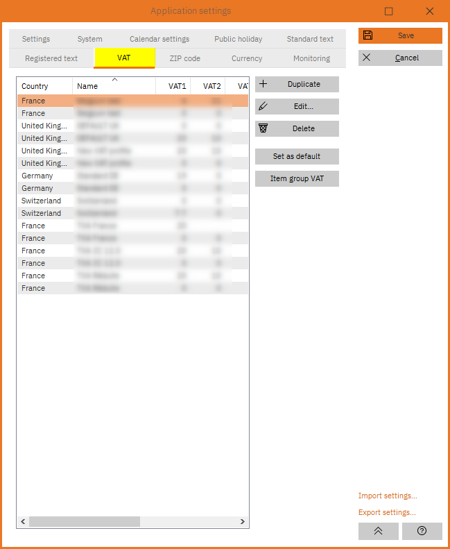 Changing the VAT profile configuration – Winner Bizz