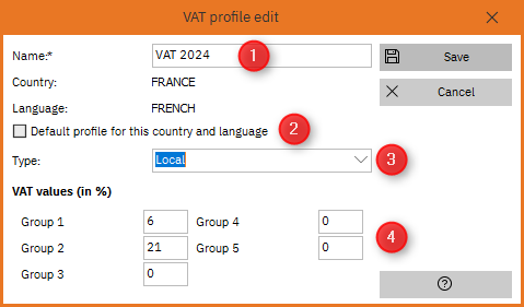 Changing the VAT profile configuration – Winner Bizz