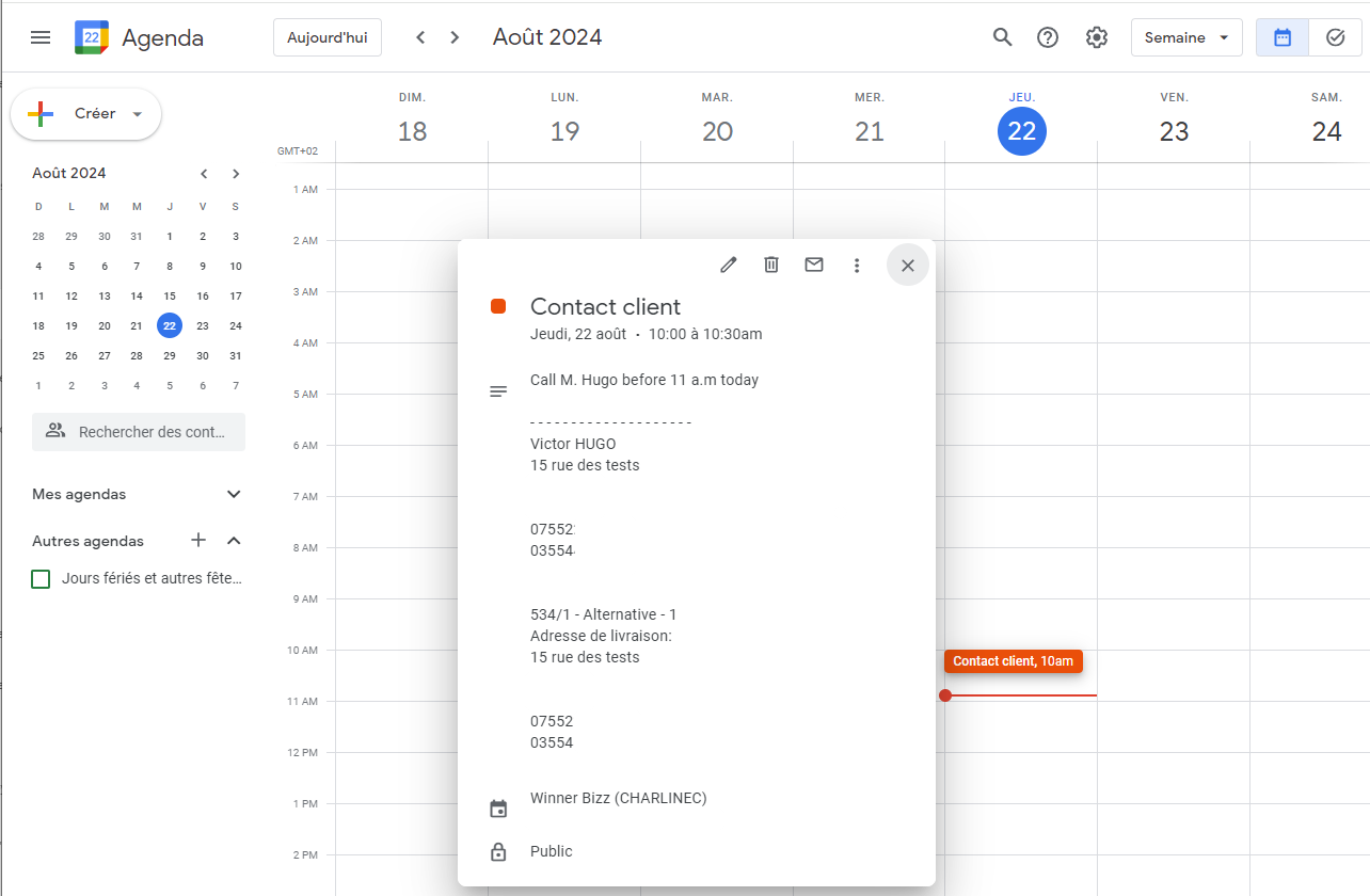 Add contact information in tasks for Google or Outlook calendar ...