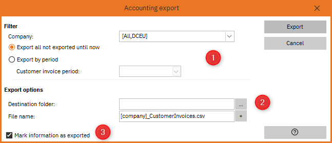 How to manually export accounts data – Winner Bizz